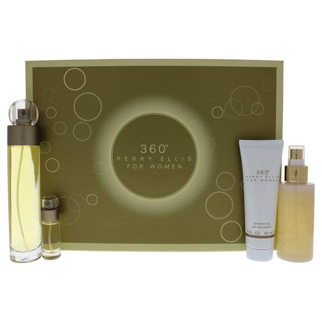 Wholesale 360 by Perry Ellis for Women - 4 Pc Gift Set 3.4oz EDT Spray ...